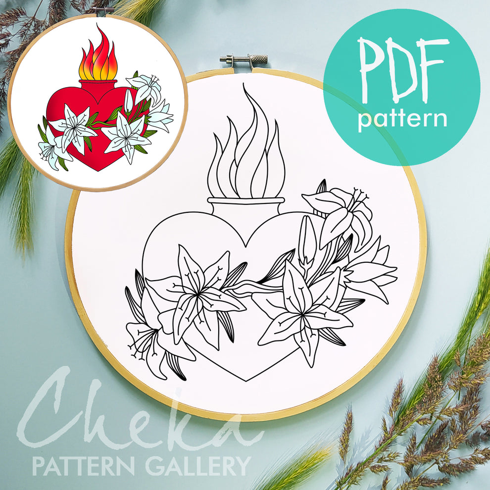 Chaste Heart of Saint Joseph pattern, Chaste Heart, Catholic Symbols ...